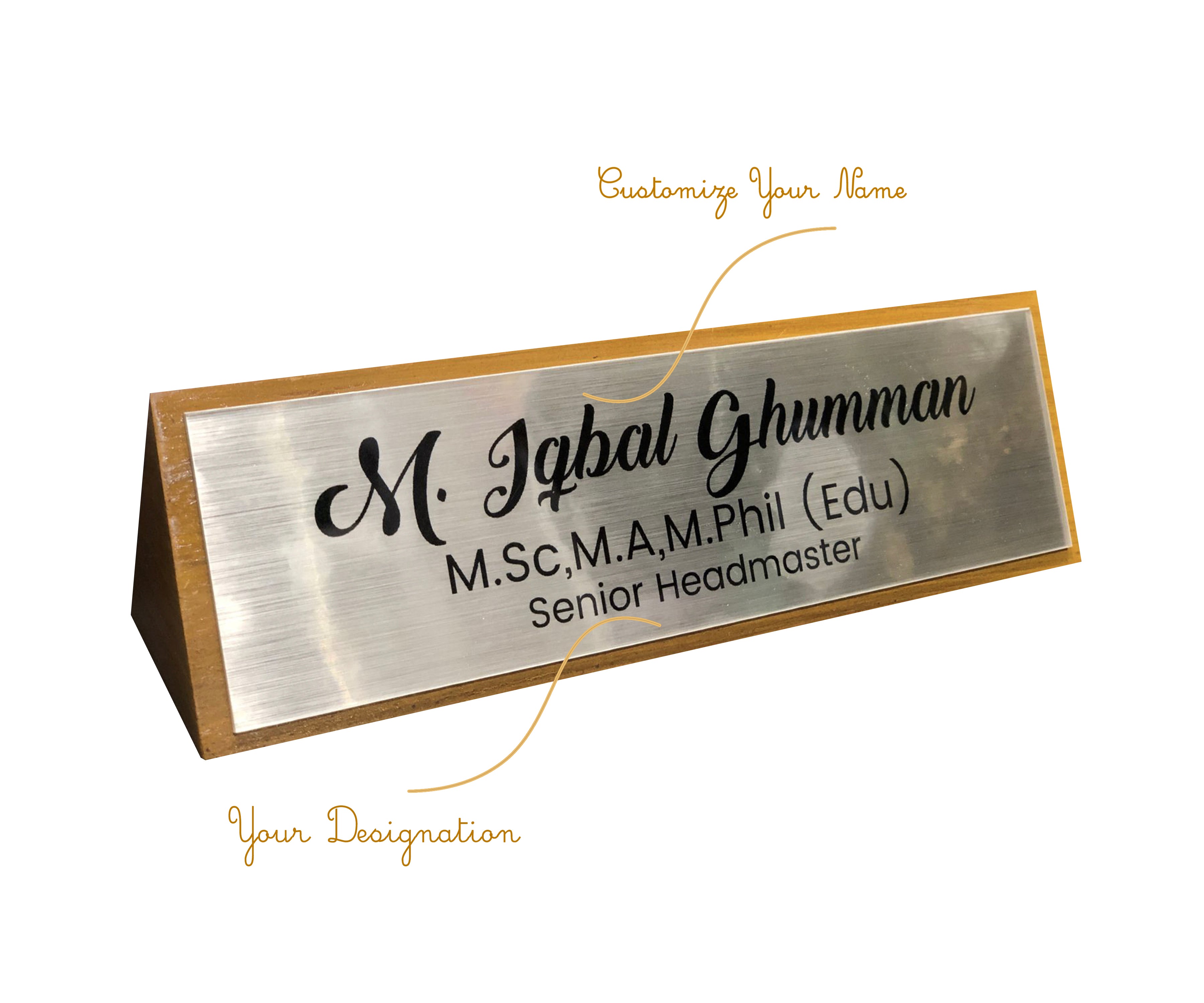 Solid Wooden Triangle Desk plate GT004 – GloriousGifts.Pk | Pakistan's ...