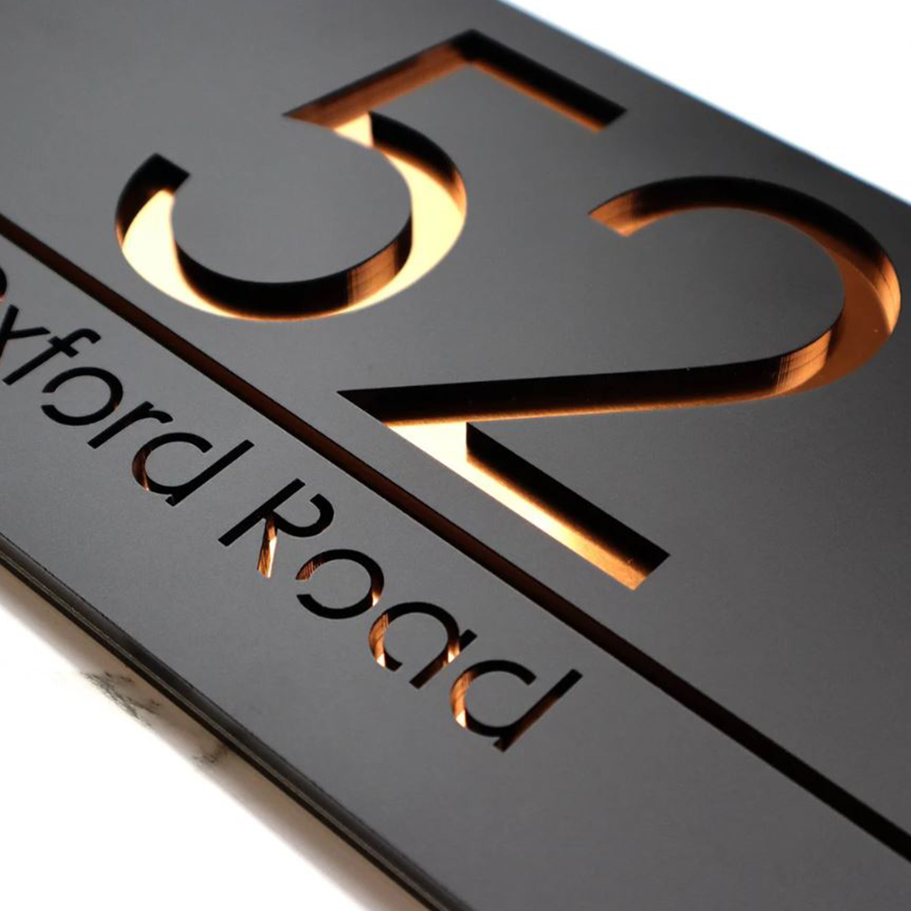 Golden Mirror Floating House Sign Door Numbers Plaque GN010 ...