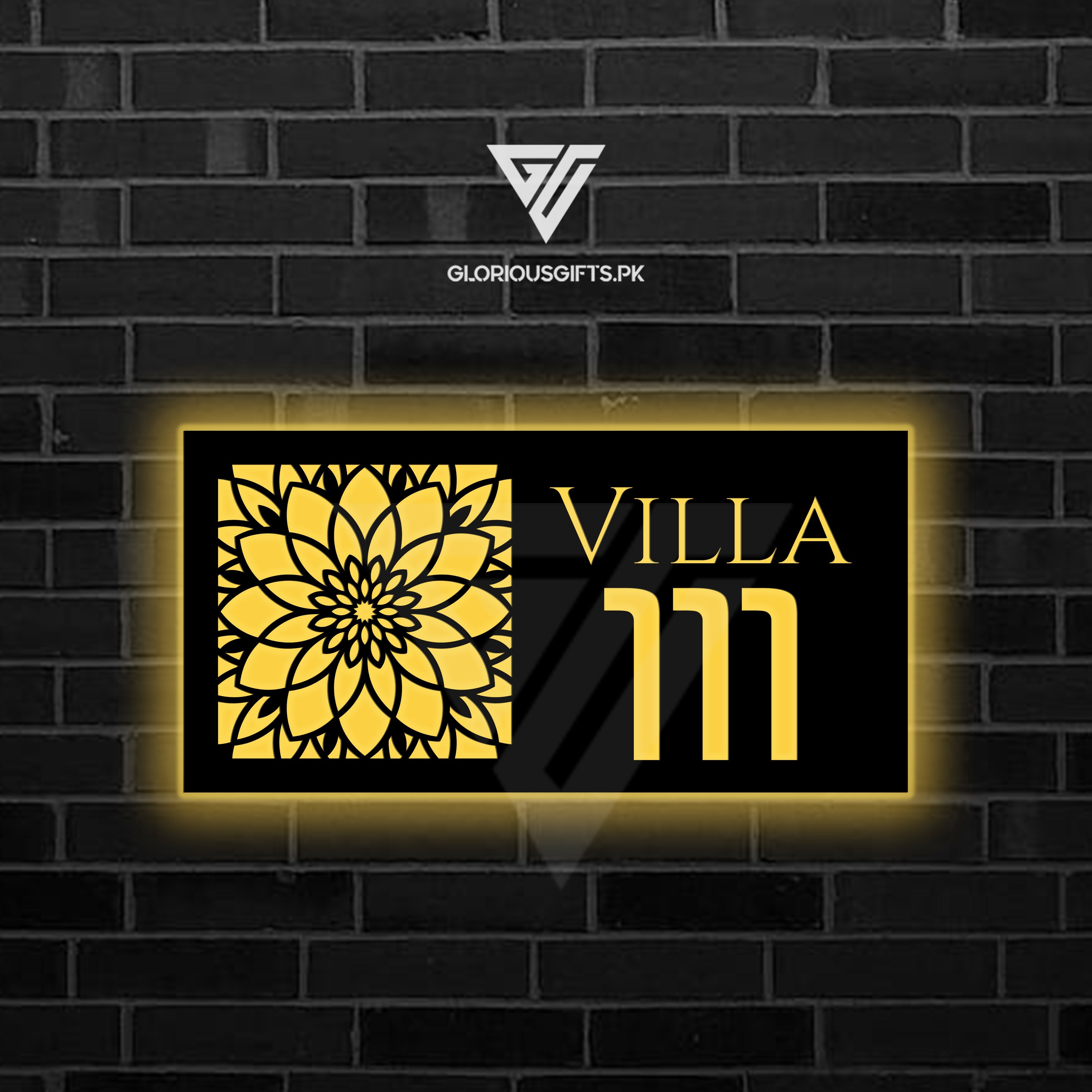 Custom House Name plate, Laser Cut Led Address Number Plate GN019 ...