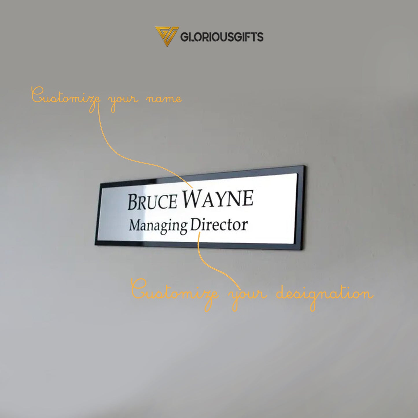 Executive Personalized Door Name Plate, Custom Printed GD002 ...