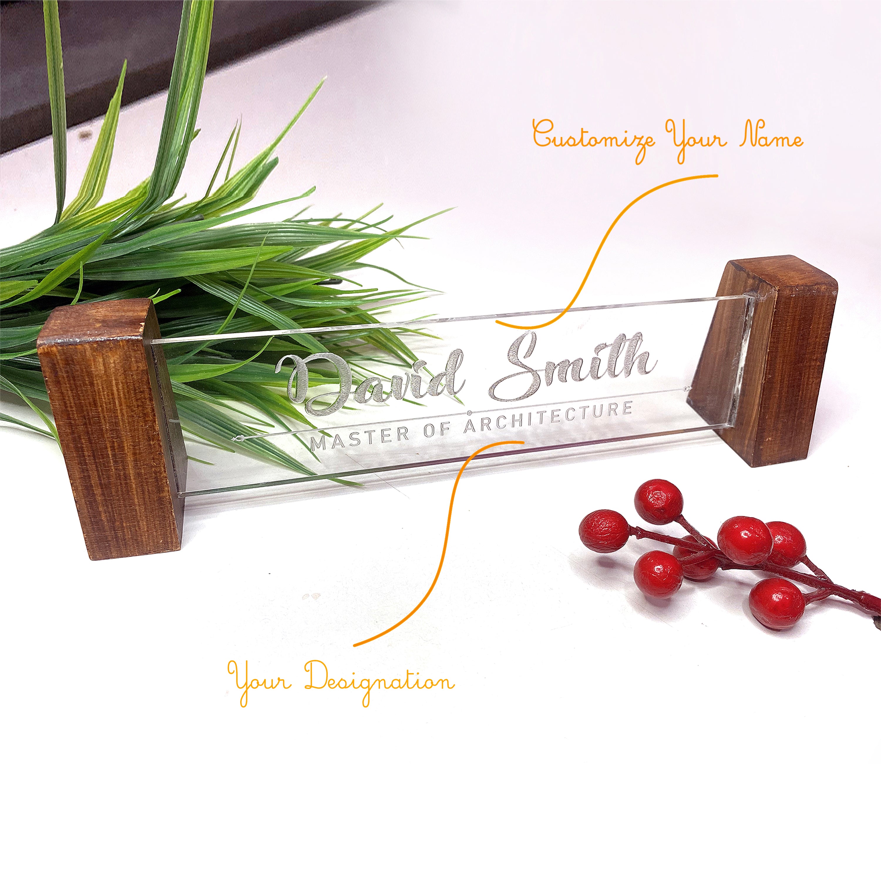 Desk Plate Acrylic Triangle Shape Brown Color GT002 – GloriousGifts.Pk ...